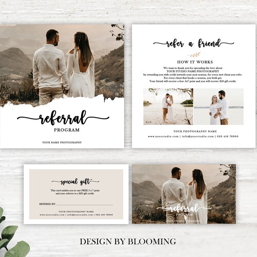 Photography Referral Card Template Photoshop Template - Etsy