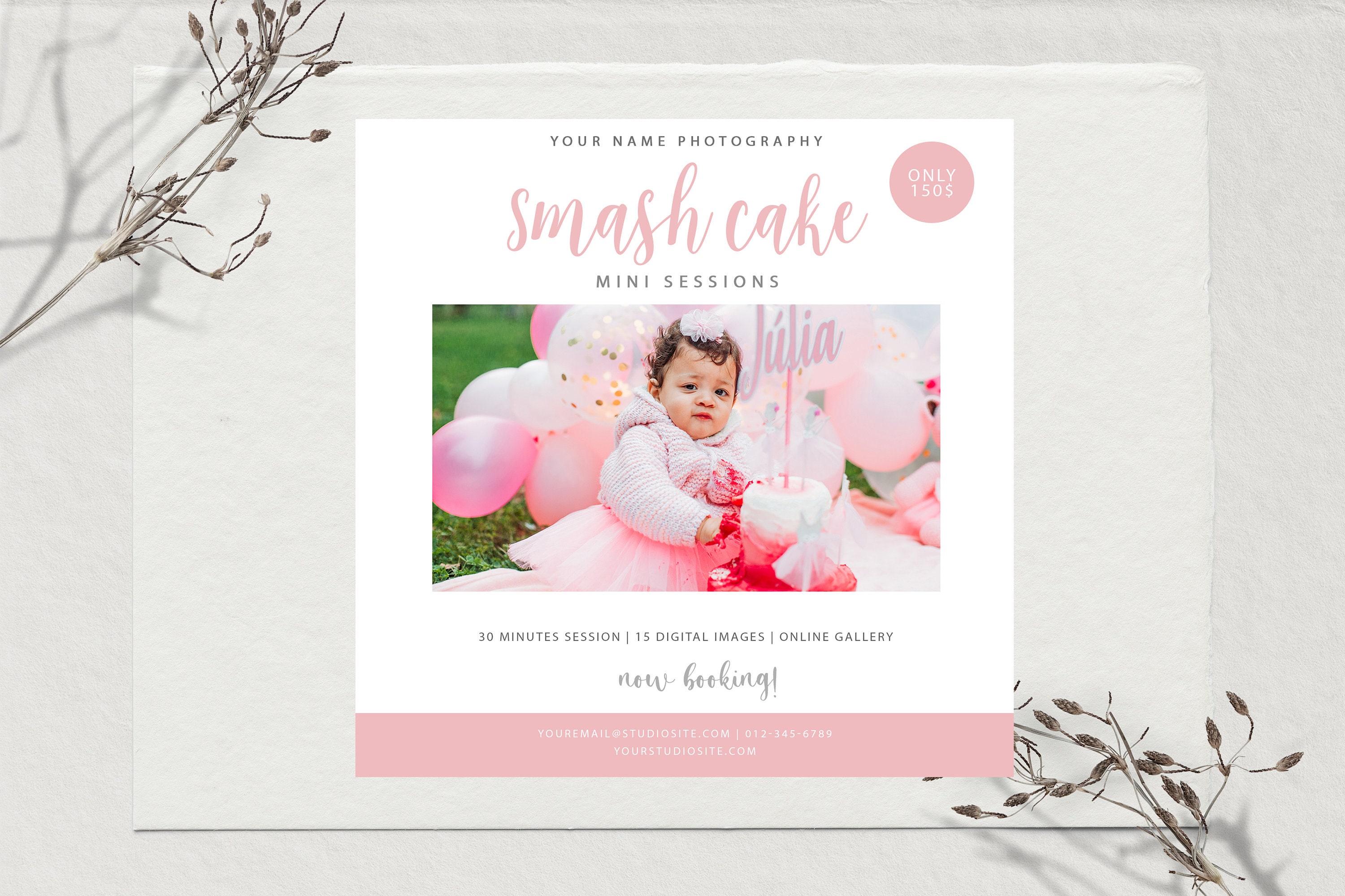 Cake Smash Mini Session Template mini session template Cake Smash ...