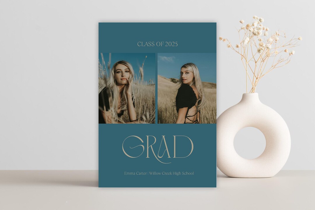 2025 Graduation Announcement CANVA Template Senior Grad Invitation ...