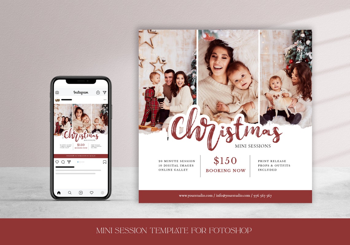 Christmas Mini Session Template Holiday Mini Session - Etsy