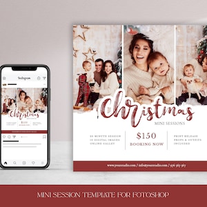Christmas Mini Session Template, Holiday Mini Session, Instagram Post ...