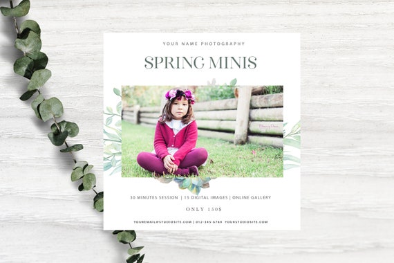 Spring Mini Session Template PSD Photography marketing | Etsy