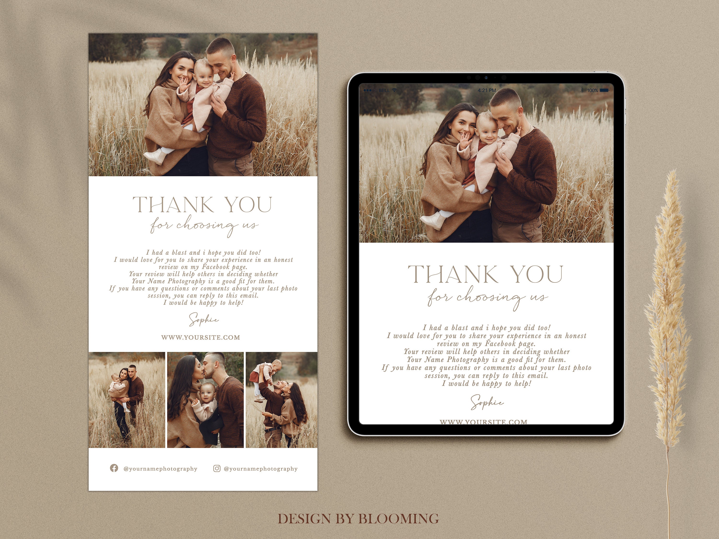 Thank You Email Newsletter Template for Photographers - Etsy