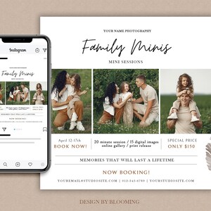 Family Mini Session Template: Photography Marketing (photoshop, 5x5 ...