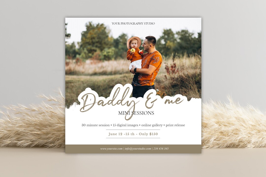Daddy and Me Mini Session Template, Fathers Day Mini Session, Father's ...