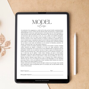 Photography Model Release Form Template, Canva Template for ...