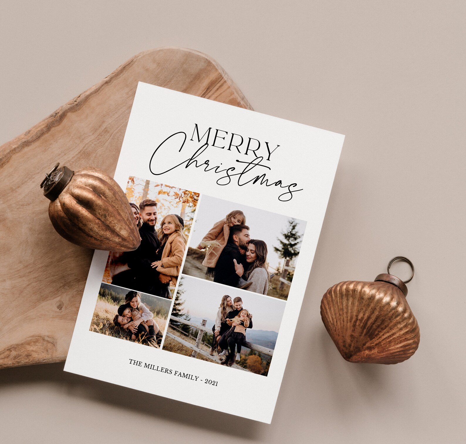 Christmas Card Photoshop Template Printable Xmas Card Photo - Etsy