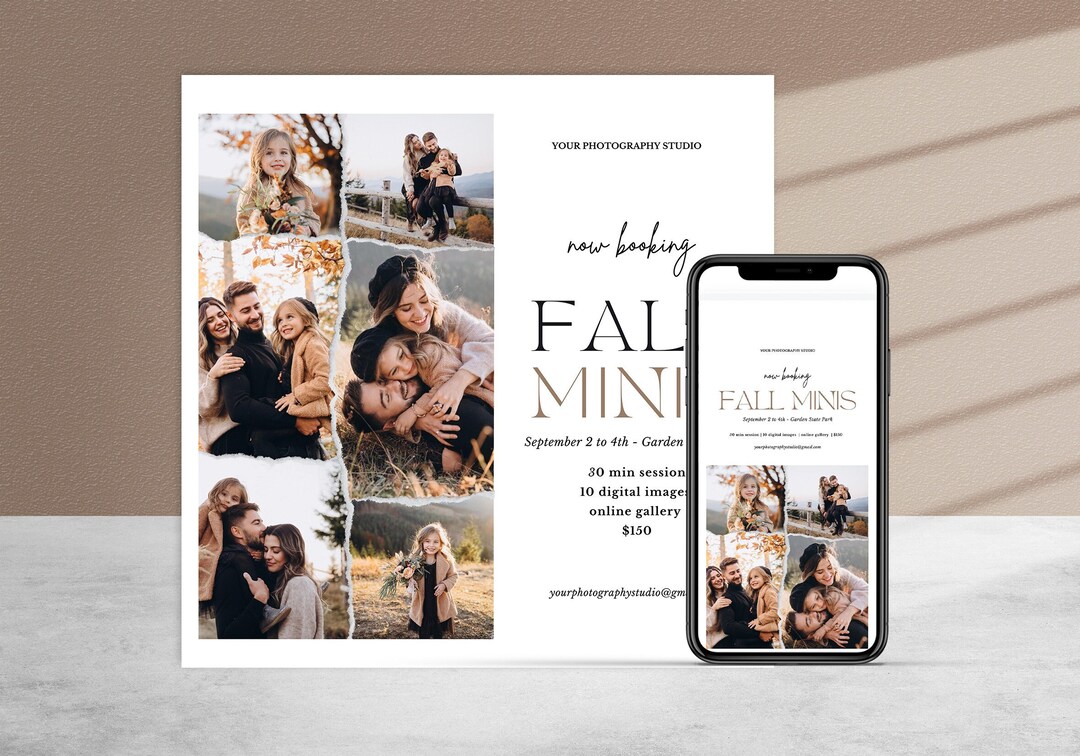 Fall Mini Session Template, Autumn Mini Session, Social Media ...