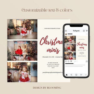 Christmas Mini Session Template, CANVA & PHOTOSHOP TEMPLATE, Holiday ...