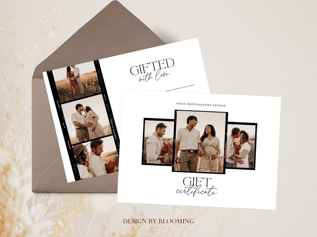 Photographer Gift Certificate Template, Photography Gift Card, Gift ...