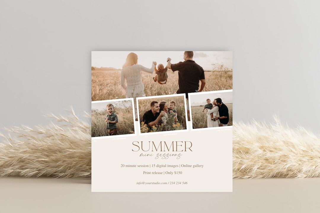 Summer Mini Session Template for Photographers, Canva Social Media ...