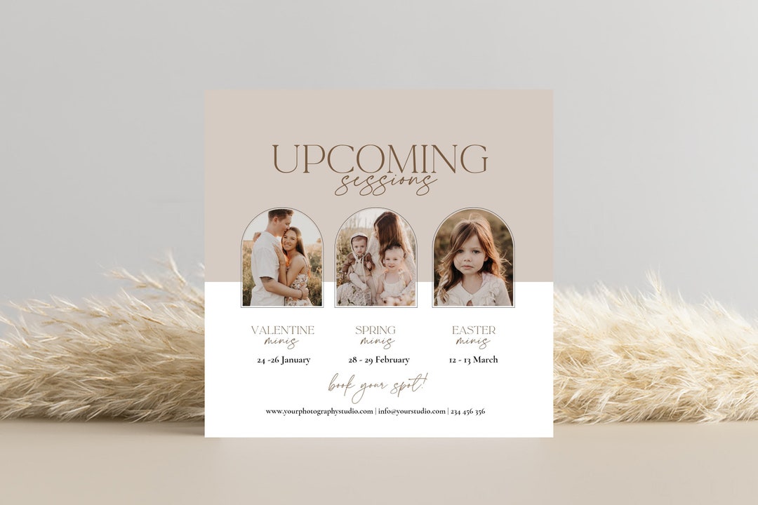 Photography Upcoming Sessions Template, CANVA Template, Mini Sessions ...