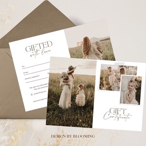 Photographer Gift Certificate Template, Photography Gift Card, Gift ...