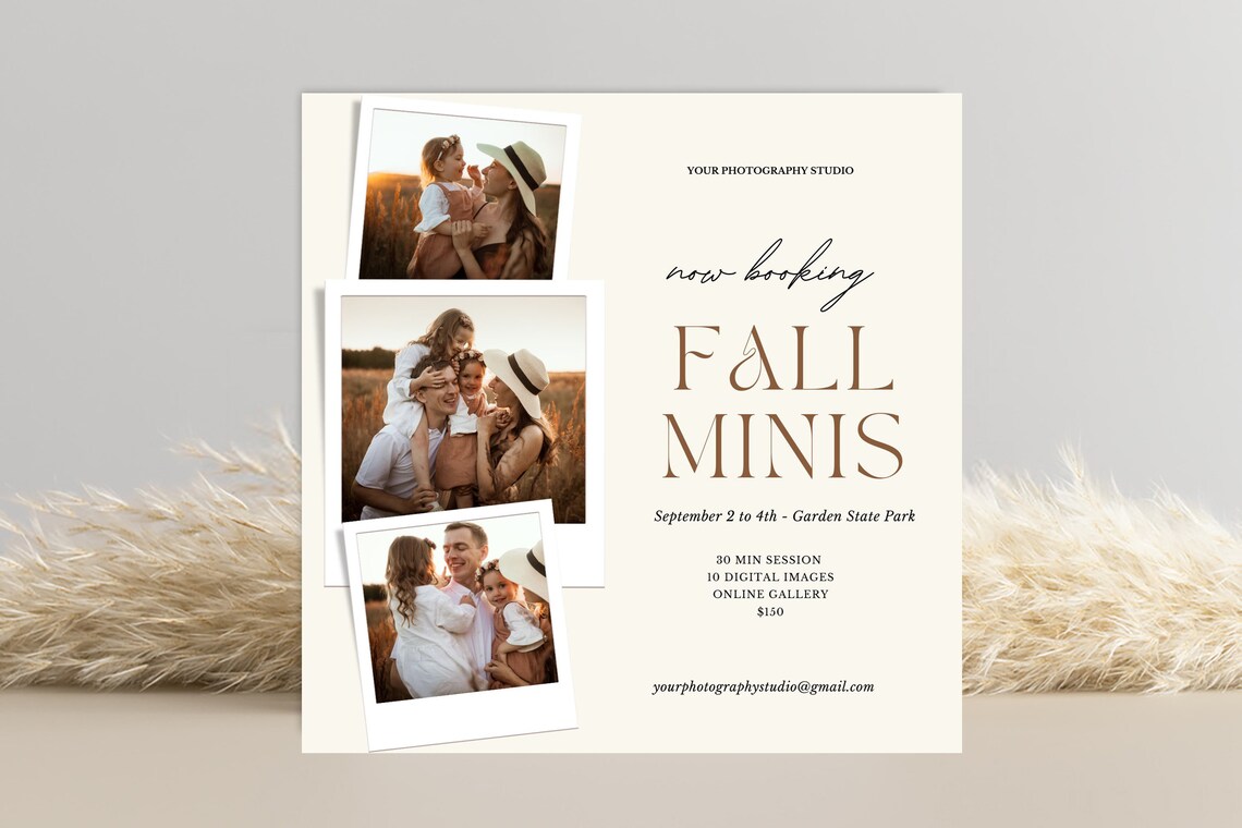 Fall Mini Session Template Autumn Mini Session Social Media - Etsy