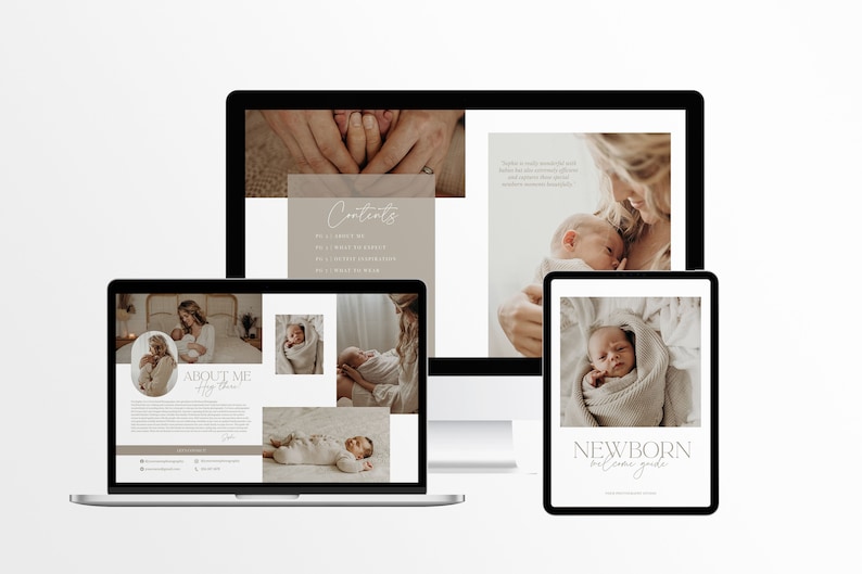 Newborn Photography Welcome Guide Canva Template | 30-page Client ...