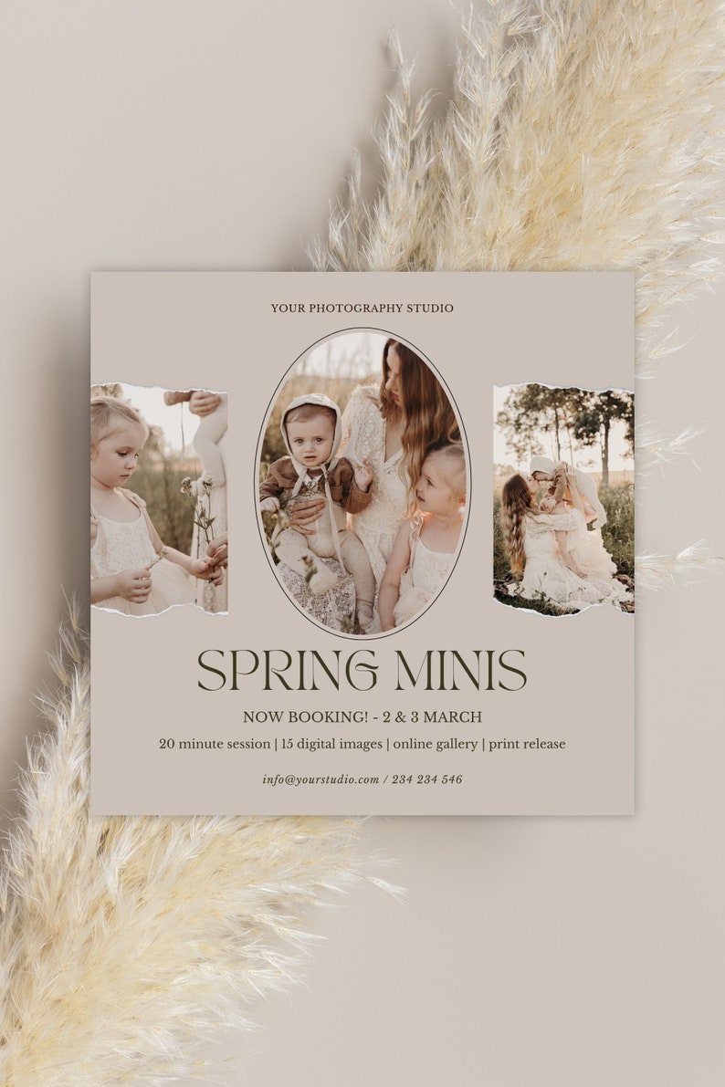 Mini Session Template, Photography Marketing, CANVA TEMPLATE, Spring ...