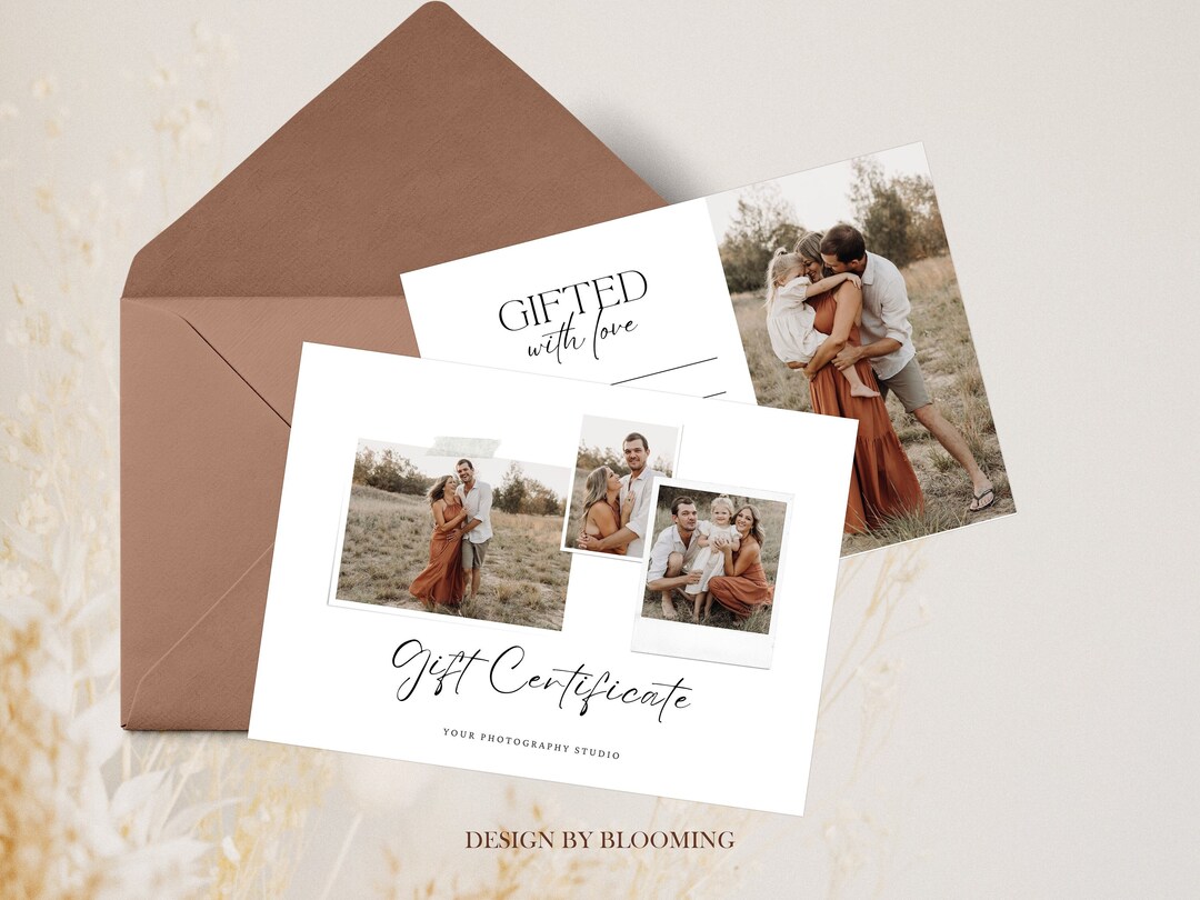 Photographer Gift Certificate Template, Photography Gift Card, Gift ...