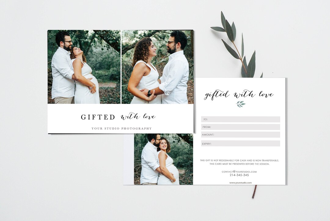 Photographer Gift Certificates Template, Photography Gift Card, Gift ...
