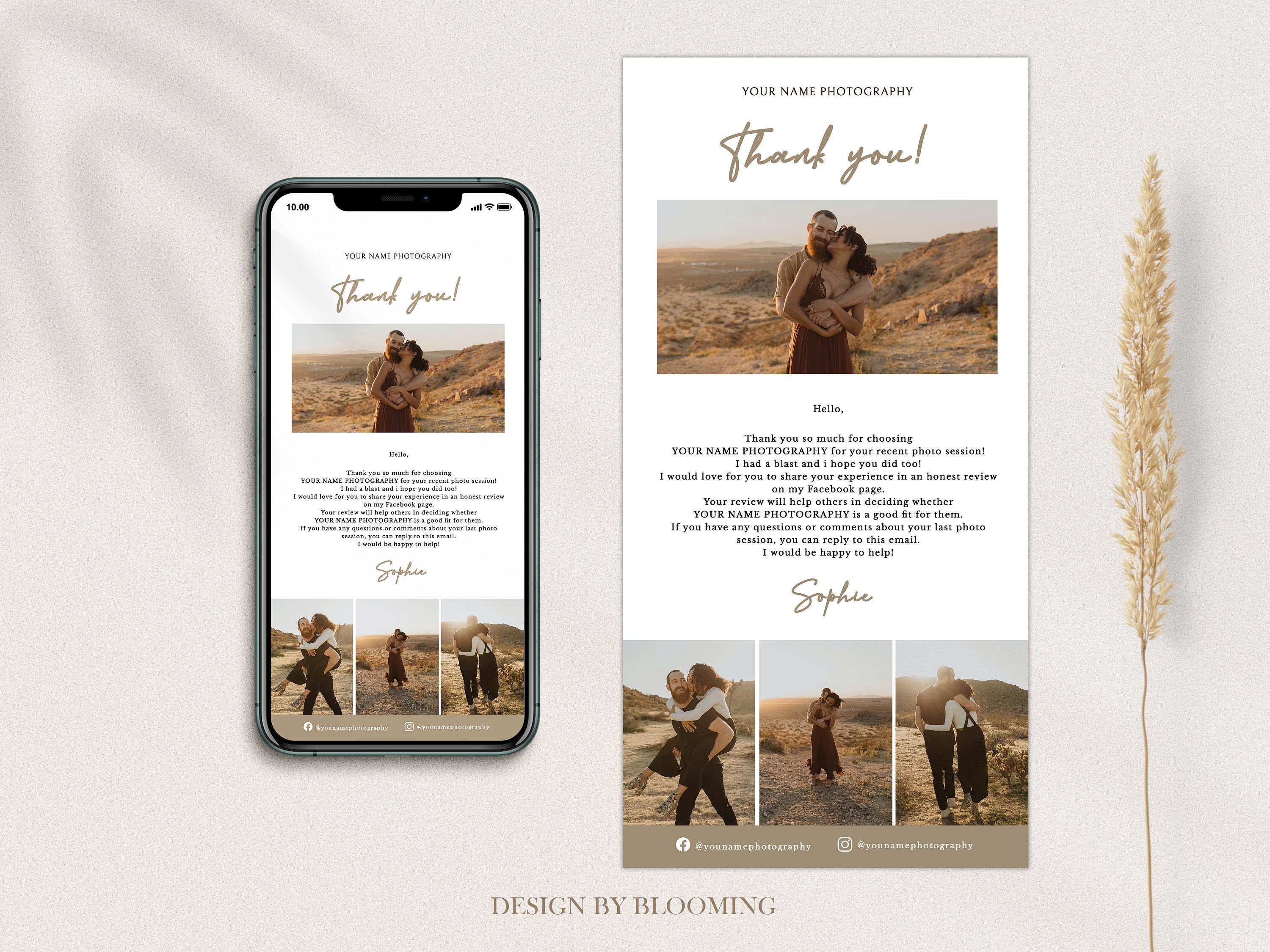 Thank You Email Template for Photographers Client Feedback - Etsy