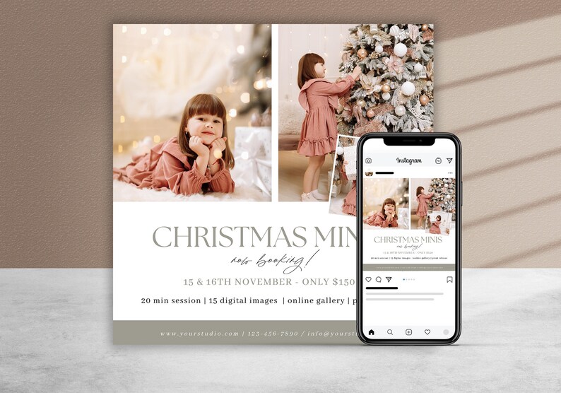 Christmas Mini Session Template for Photographers Christmas - Etsy