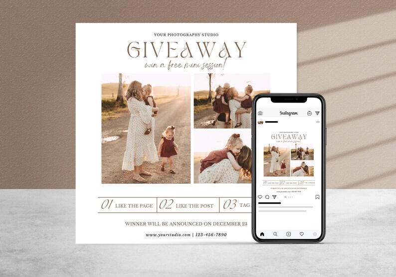 Photography Giveaway Template: Social Media Contest (canva) - Etsy