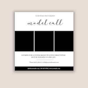 Model Call Photography Session Marketing Template, Photography Session ...