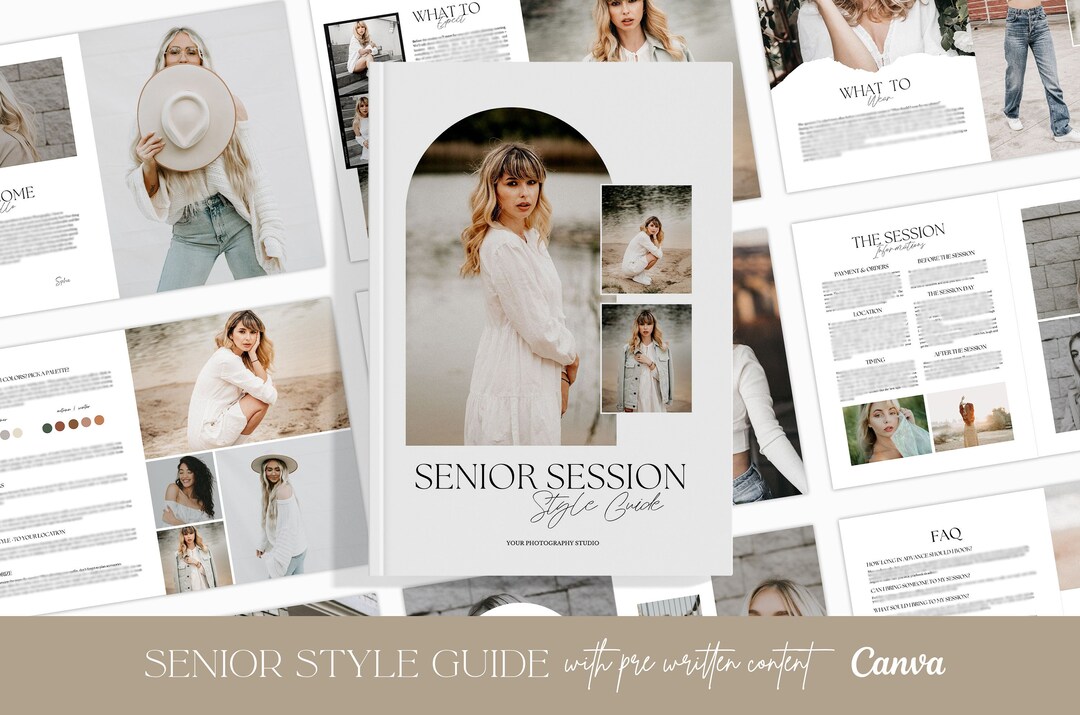 Senior Photography Style Guide CANVA, Senior Session Prep Guide ...