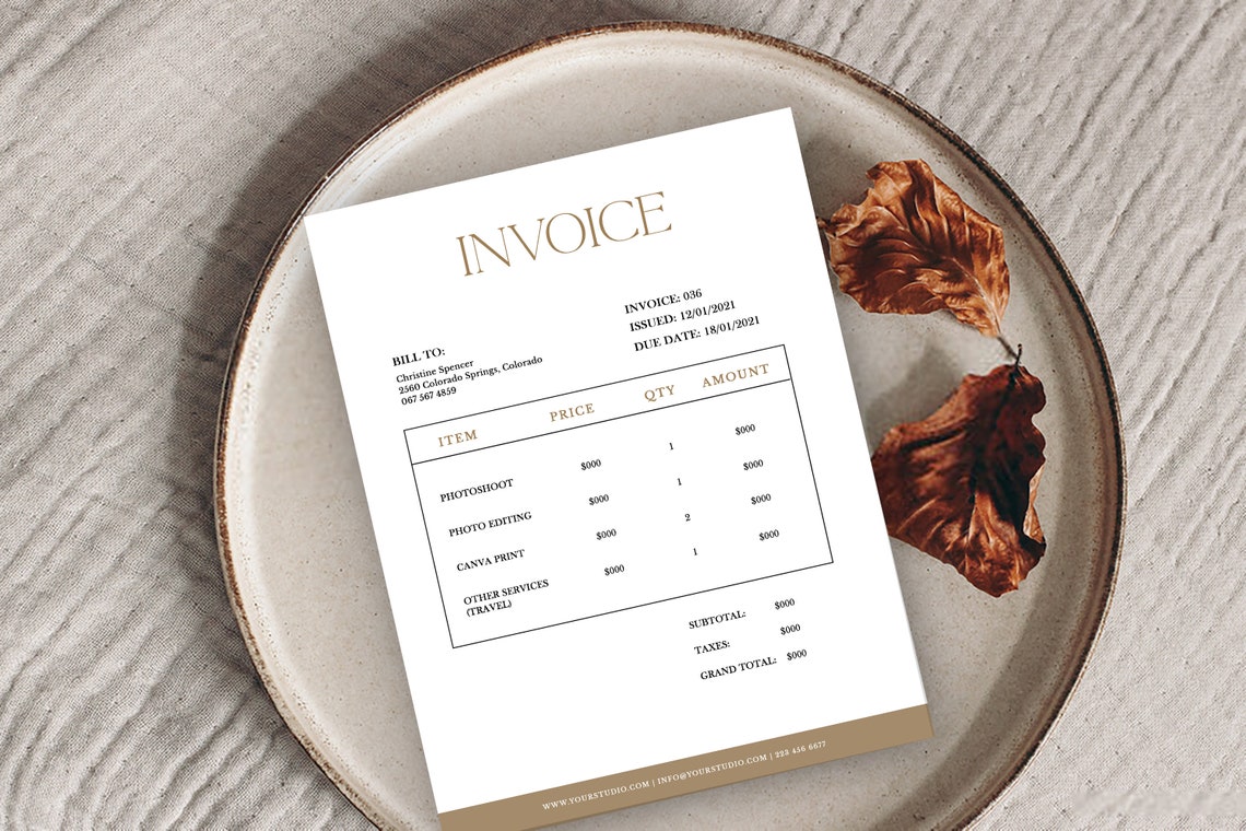 Invoice Photography Template PHOTOSHOP Invoice Template - Etsy