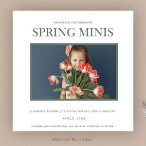 Spring Mini Session Template PSD, Photography Marketing, Photoshop ...