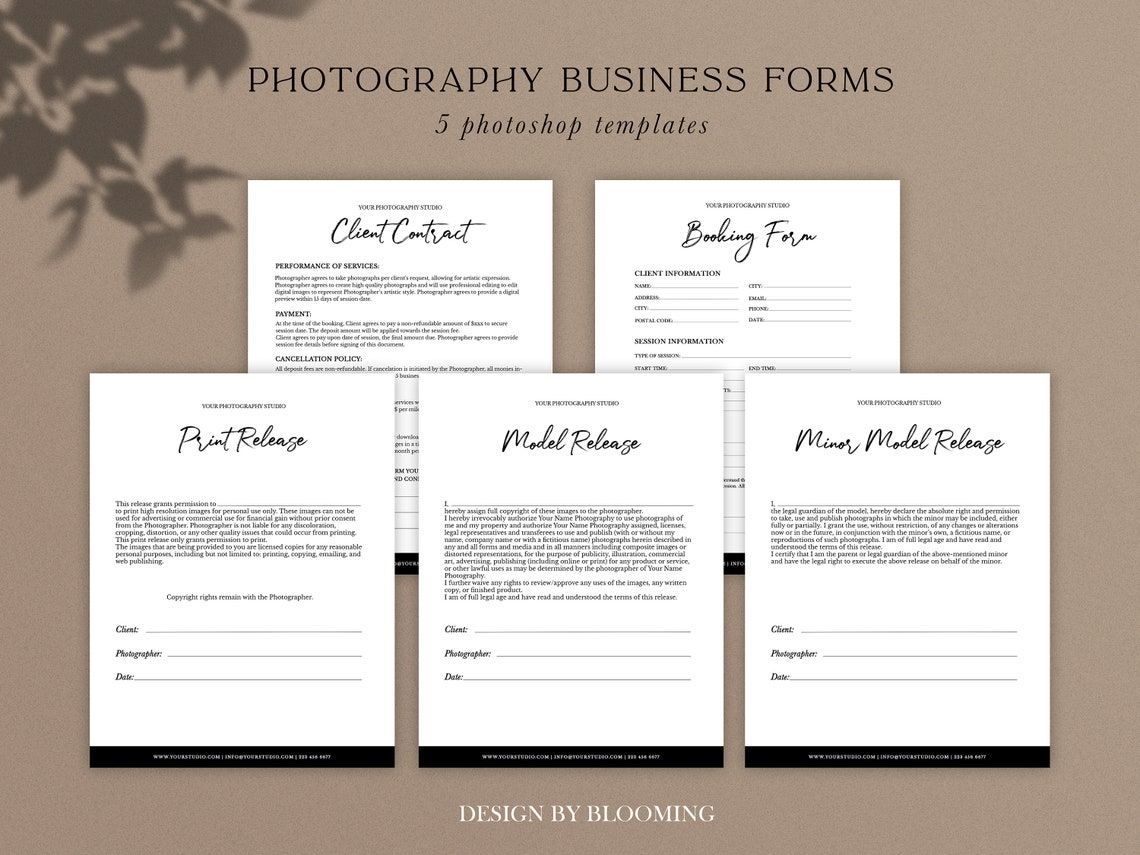 Photography Forms for PHOTOSHOP Photography Forms BUNDLE | Etsy