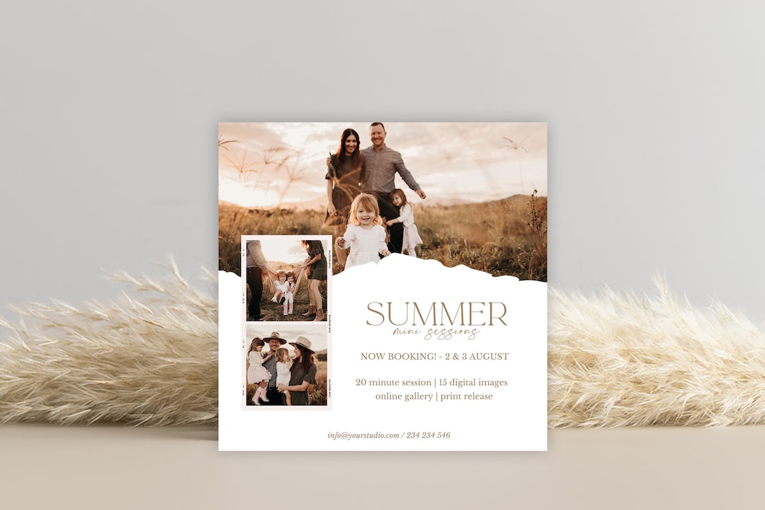 Summer Mini Session Template for Photographers, Photography Mini ...