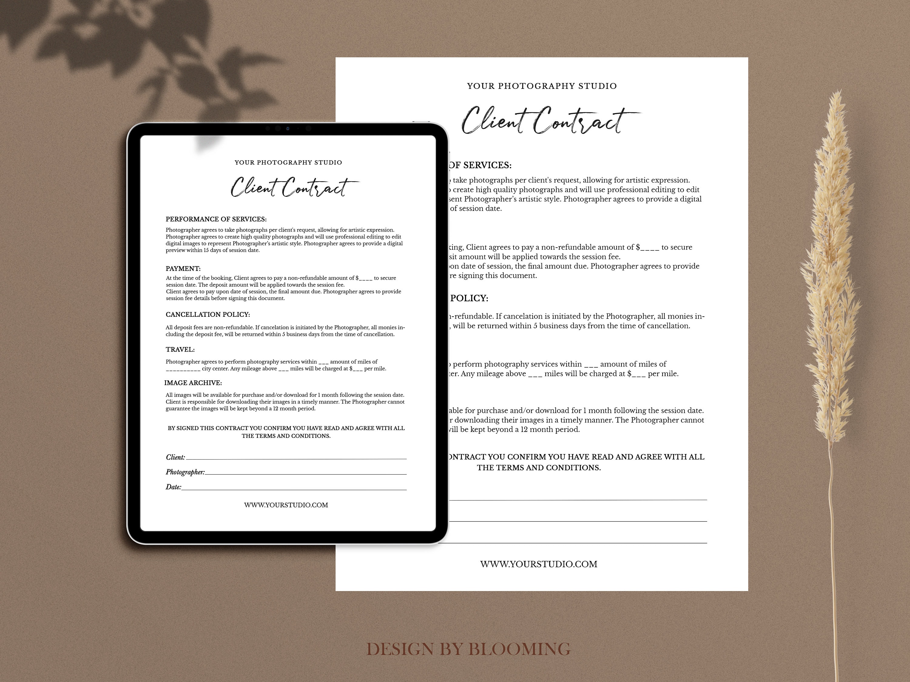 Client contract template - marinebackup