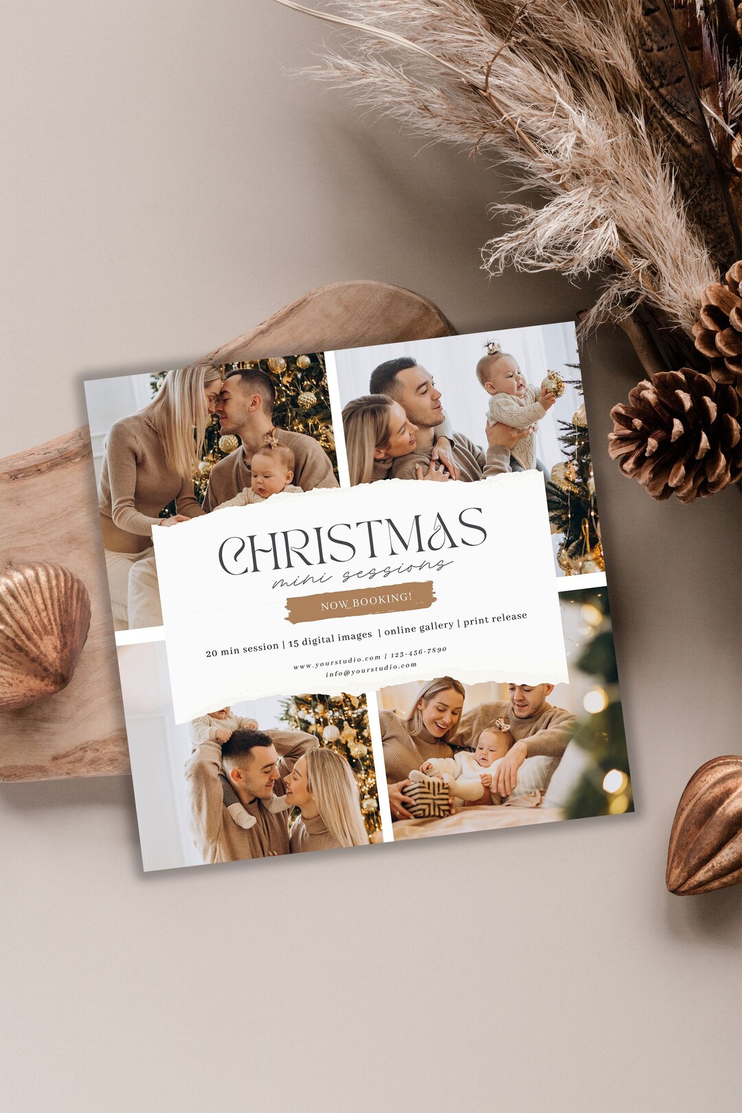 Christmas Mini Session Template for Photographers, CANVA TEMPLATE ...