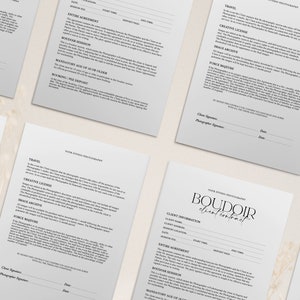 Boudoir Photography Forms, Contract Template, Form for Photographers ...