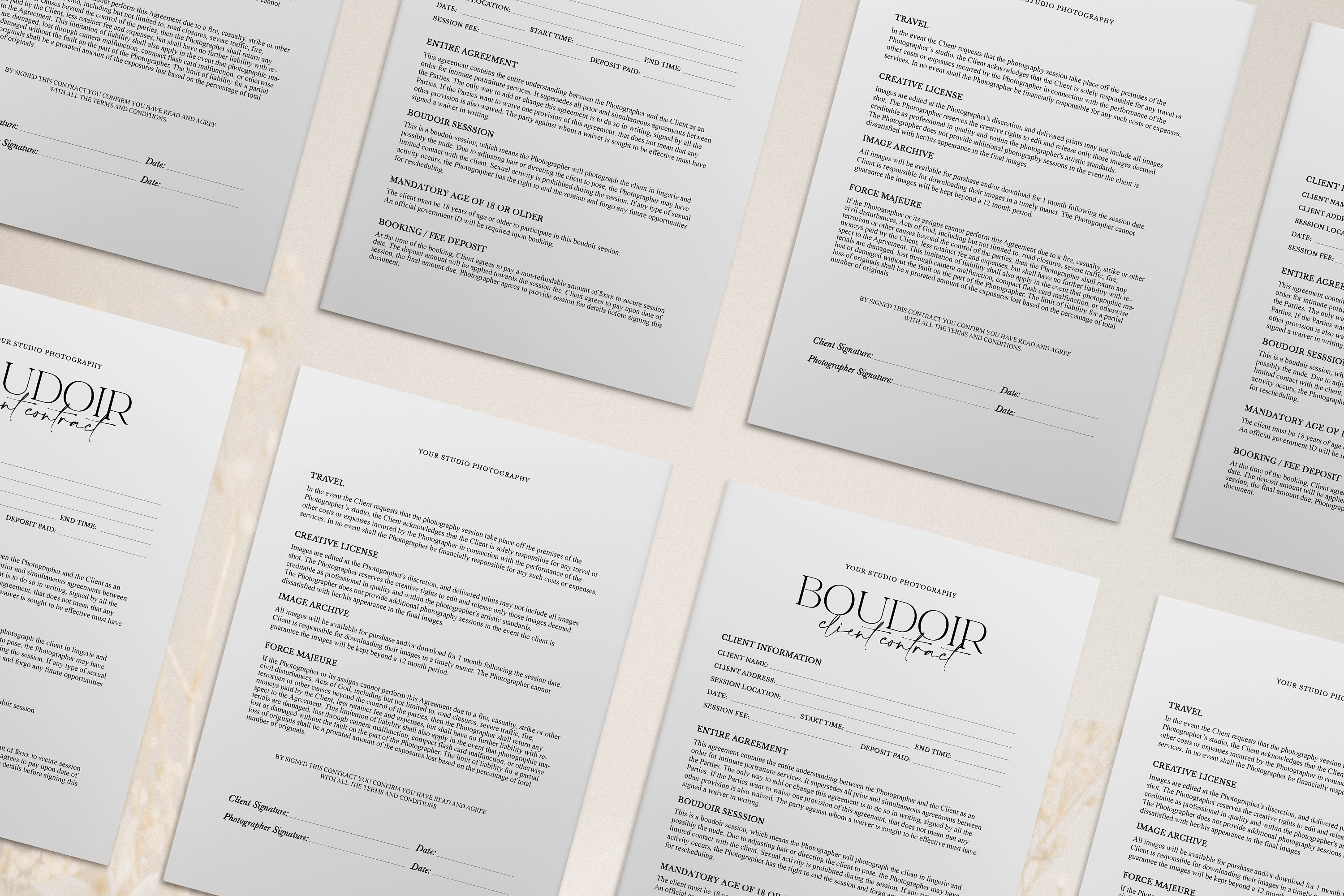 Boudoir Photography Forms Contract Template Form for - Etsy Australia