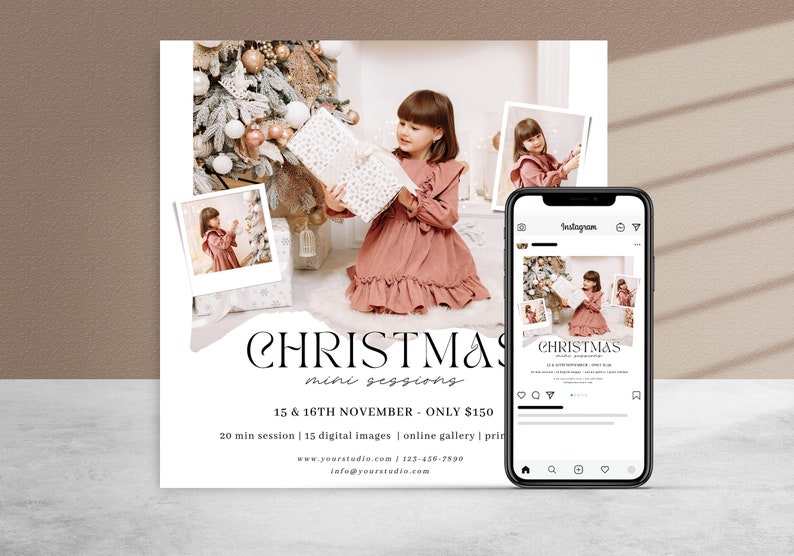 Christmas Mini Session Template for Photographers Christmas - Etsy