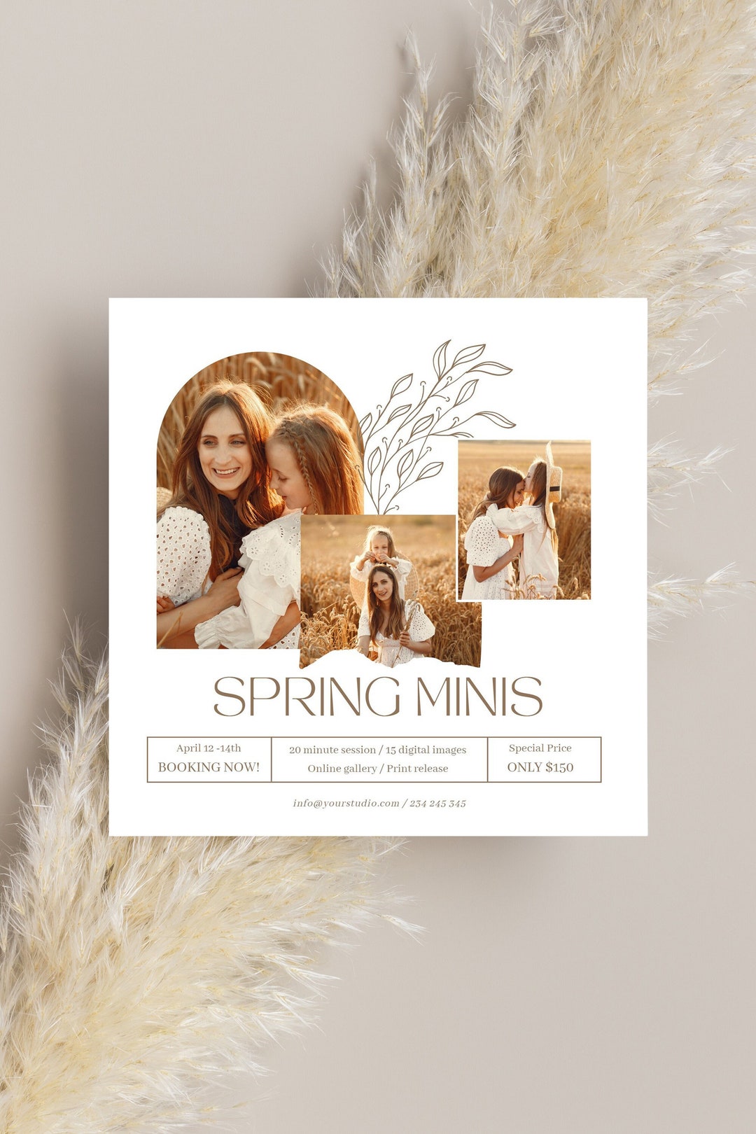 Mini Session Template, Spring / Summer Mini Session, CANVA Template ...