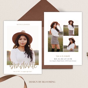 Senior Graduation Card, Graduation Announcement Card, Photoshop ...