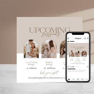 Photography Upcoming Sessions Template, CANVA Template, Mini Sessions ...