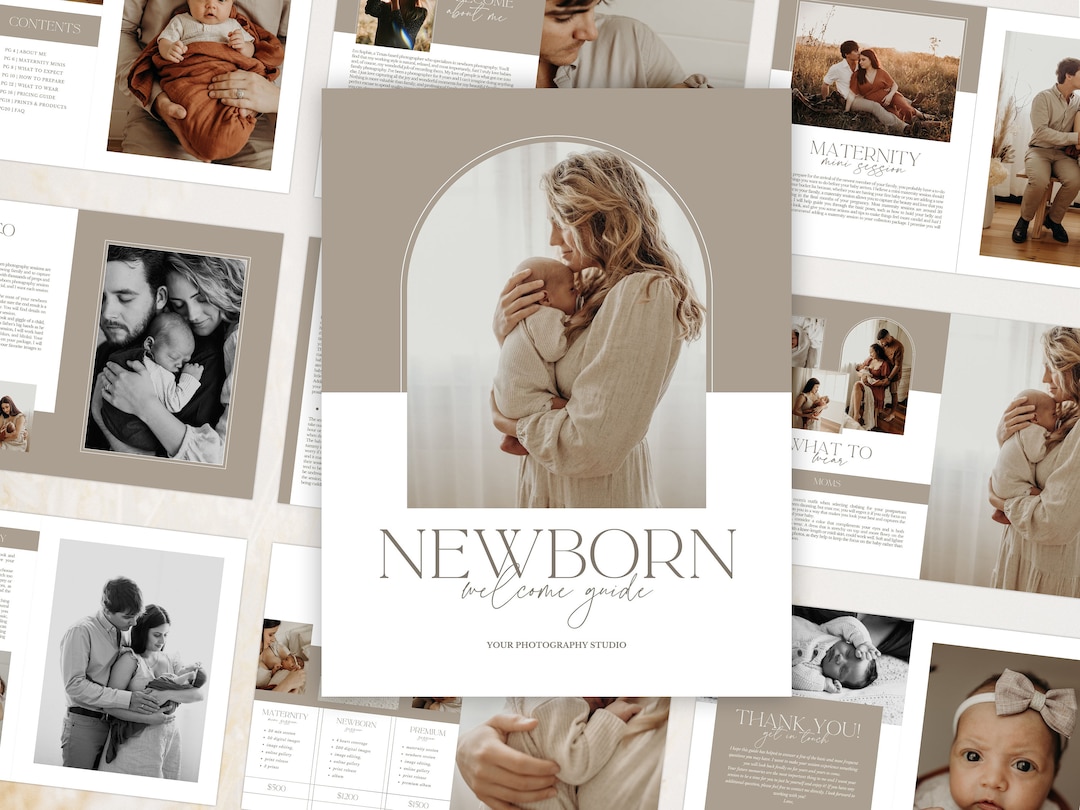 Newborn Session Prep Guide, Newborn Pre-written Welcome Guide, Newborn Pricing Guide, Magazine ...