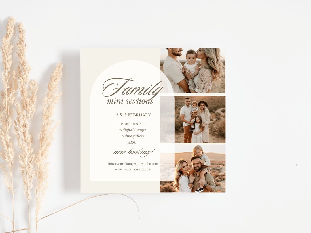 Family Mini Session Template, CANVA TEMPLATE, Mini Sessions Template ...