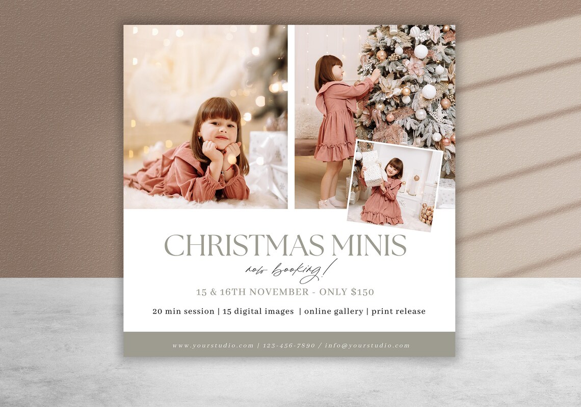 Christmas Mini Session Template for Photographers Christmas - Etsy