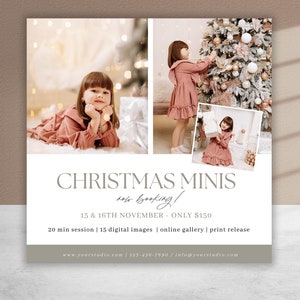 Christmas Mini Session Template for Photographers, Christmas CANVA ...