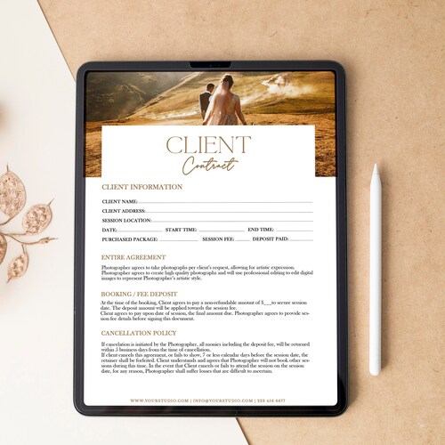 Client Booking Form for Photographer PHOTOSHOP Template for - Etsy