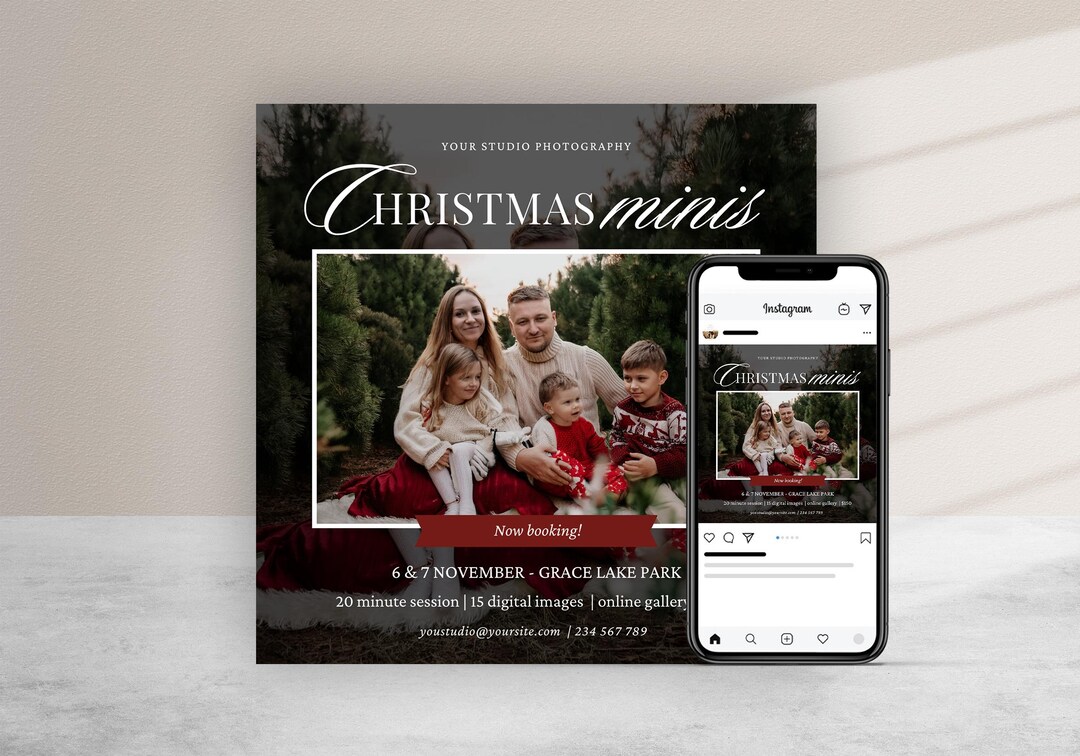 Christmas Mini Session CANVA Template, Holiday Mini Session,instagram ...