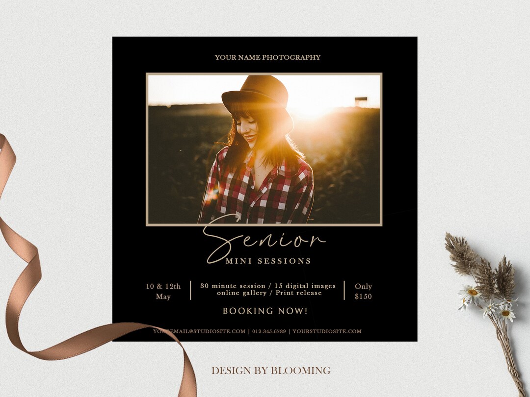 Senior Photoshop Template Senior Mini Session Template - Etsy