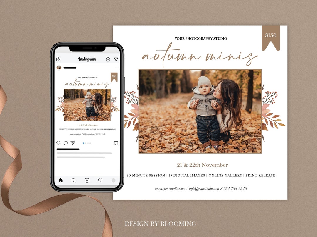 Fall Mini Session Template - Autumn Mini Session Template - Photography ...