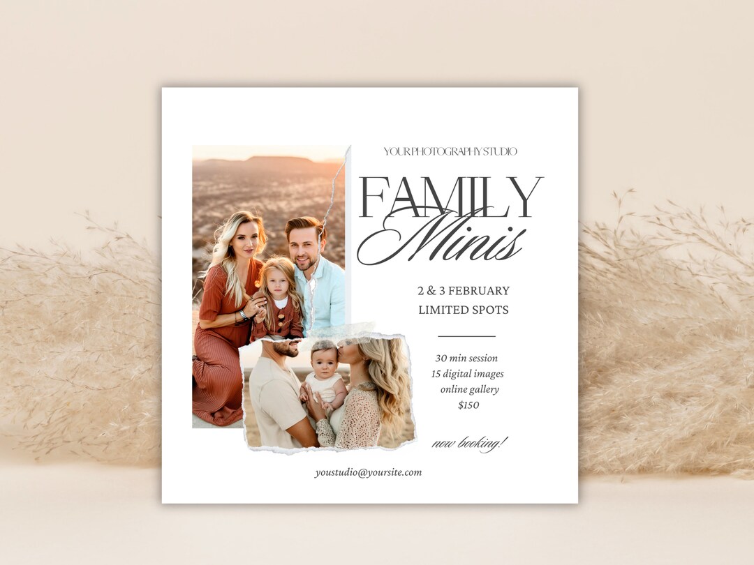 Family Mini Session Template, CANVA TEMPLATE, Mini Sessions Template ...