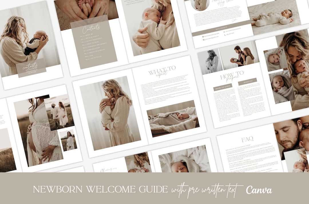 Newborn Session Prep Guide, Newborn Pre-written Welcome Guide, Editable Photographer Guide ...