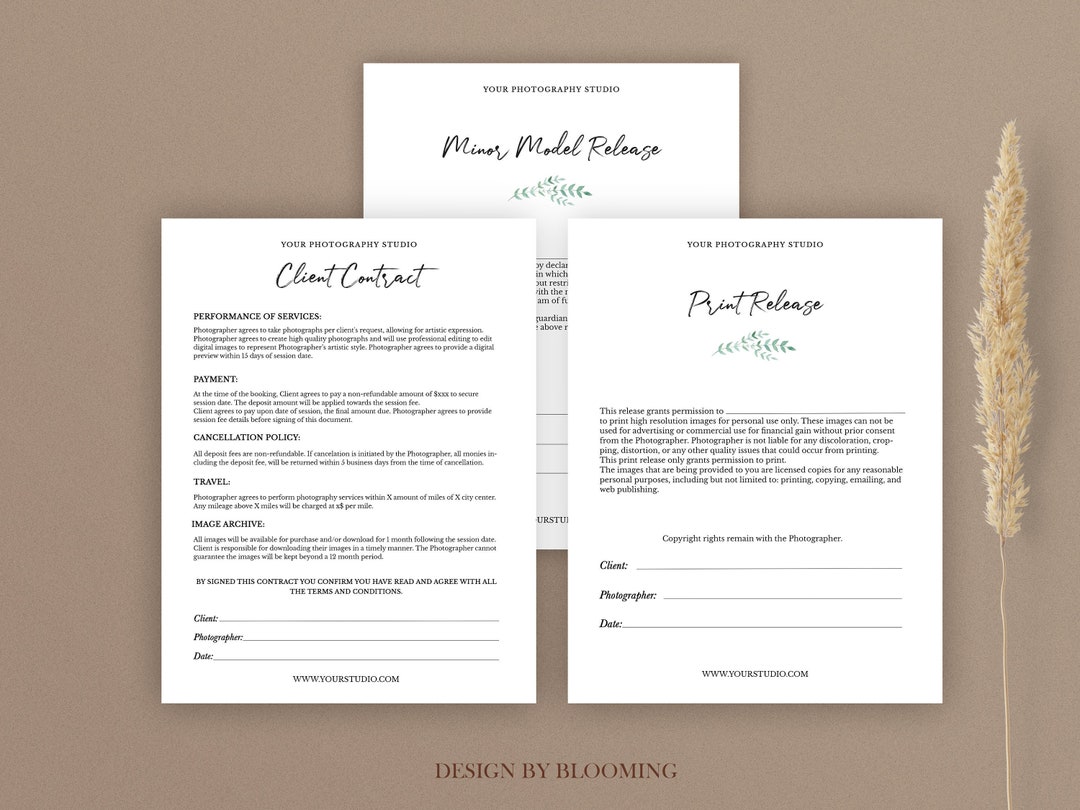 Photography Forms for PHOTOSHOP, Photography Forms BUNDLE, Client ...